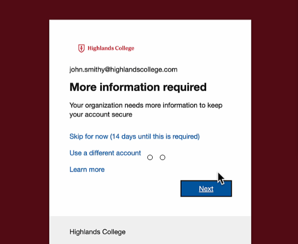 Using Multi-Factor Authentication – Highlands College